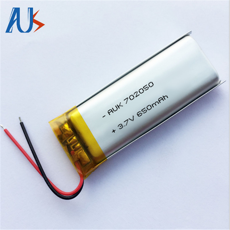 702050 Ultra Thin LiPo Battery 3.7V 650mAh Lithium Polymer Cell